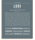 Lori | Name Art Print – Name Stories