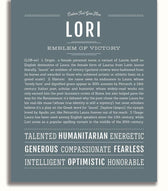 Lori | Name Art Print – Name Stories