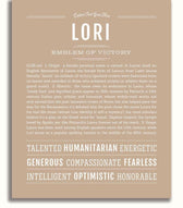 Lori | Name Art Print – Name Stories