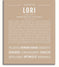 Lori | Name Art Print – Name Stories