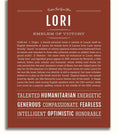 Lori | Name Art Print – Name Stories