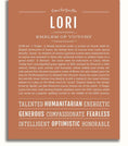 Lori | Name Art Print – Name Stories