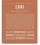 Lori | Name Art Print – Name Stories