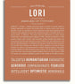 Lori | Name Art Print – Name Stories