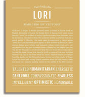 Lori | Name Art Print – Name Stories