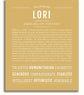 Lori | Name Art Print – Name Stories
