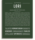 Lori | Name Art Print – Name Stories