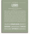 Lori | Name Art Print – Name Stories