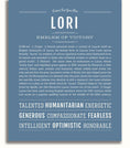 Lori | Name Art Print – Name Stories
