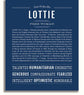 Lottie Personalized Name Meaning Art Prints – Name Stories