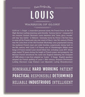 Louis Personalized Name Meaning Art Prints – Name Stories