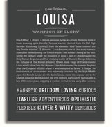 Louisa Personalized Name Meaning Art Prints – Name Stories