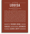 Louisa Personalized Name Meaning Art Prints – Name Stories