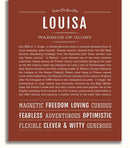 Louisa Personalized Name Meaning Art Prints – Name Stories