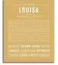 Louisa Personalized Name Meaning Art Prints – Name Stories