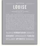 Louise Personalized Name Meaning Art Prints – Name Stories