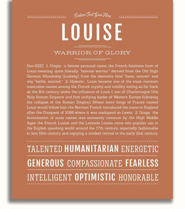 Louise Personalized Name Meaning Art Prints – Name Stories