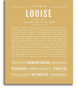 Louise Personalized Name Meaning Art Prints – Name Stories
