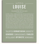 Louise Personalized Name Meaning Art Prints – Name Stories
