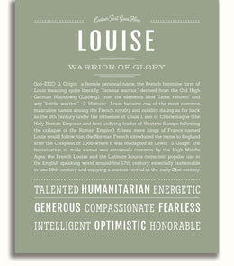 Louise Personalized Name Meaning Art Prints – Name Stories