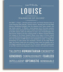 Louise Personalized Name Meaning Art Prints – Name Stories