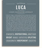 Luca Personalized Name Meaning Art Prints – Name Stories