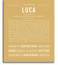 Luca Personalized Name Meaning Art Prints – Name Stories