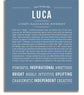 Luca Personalized Name Meaning Art Prints – Name Stories