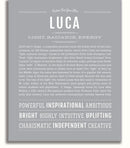 Luca Personalized Name Meaning Art Prints – Name Stories