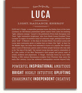 Luca (male) | Name Art Print – Name Stories