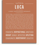 Luca (male) | Name Art Print – Name Stories