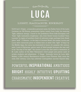 Luca (male) | Name Art Print – Name Stories
