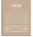 Lucan Personalized Name Meaning Art Prints – Name Stories