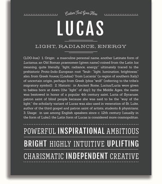 Lucas | Name Art Print - Personalized Custom Gifts – Name Stories