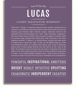 Lucas | Name Art Print – Name Stories