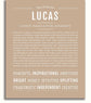 Lucas Personalized Name Meaning Art Prints – Name Stories
