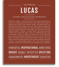 Lucas Personalized Name Meaning Art Prints – Name Stories