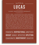 Lucas Personalized Name Meaning Art Prints – Name Stories