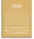 Lucas Personalized Name Meaning Art Prints – Name Stories