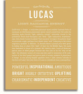 Lucas Personalized Name Meaning Art Prints – Name Stories