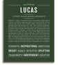Lucas Personalized Name Meaning Art Prints – Name Stories