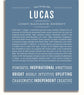 Lucas Personalized Name Meaning Art Prints – Name Stories