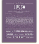 Lucca Personalized Name Meaning Art Prints – Name Stories