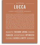 Lucca Personalized Name Meaning Art Prints – Name Stories