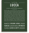Lucca Personalized Name Meaning Art Prints – Name Stories