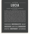 Lucia | Name Art Print – Name Stories