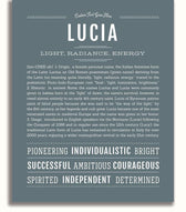 Lucia | Name Art Print – Name Stories