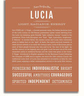 Lucia | Name Art Print – Name Stories