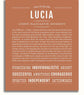Lucia Personalized Name Meaning Art Prints – Name Stories