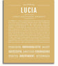 Lucia Personalized Name Meaning Art Prints – Name Stories